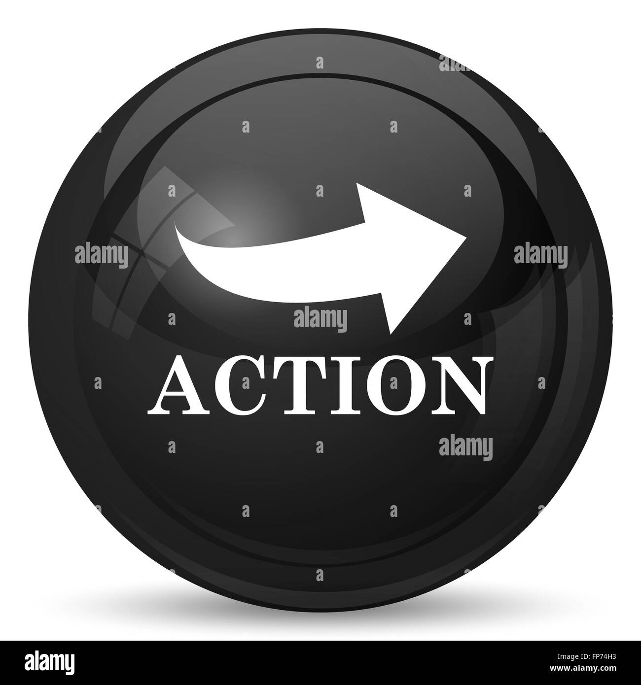 Action icon. Internet button on white background Stock Photo - Alamy