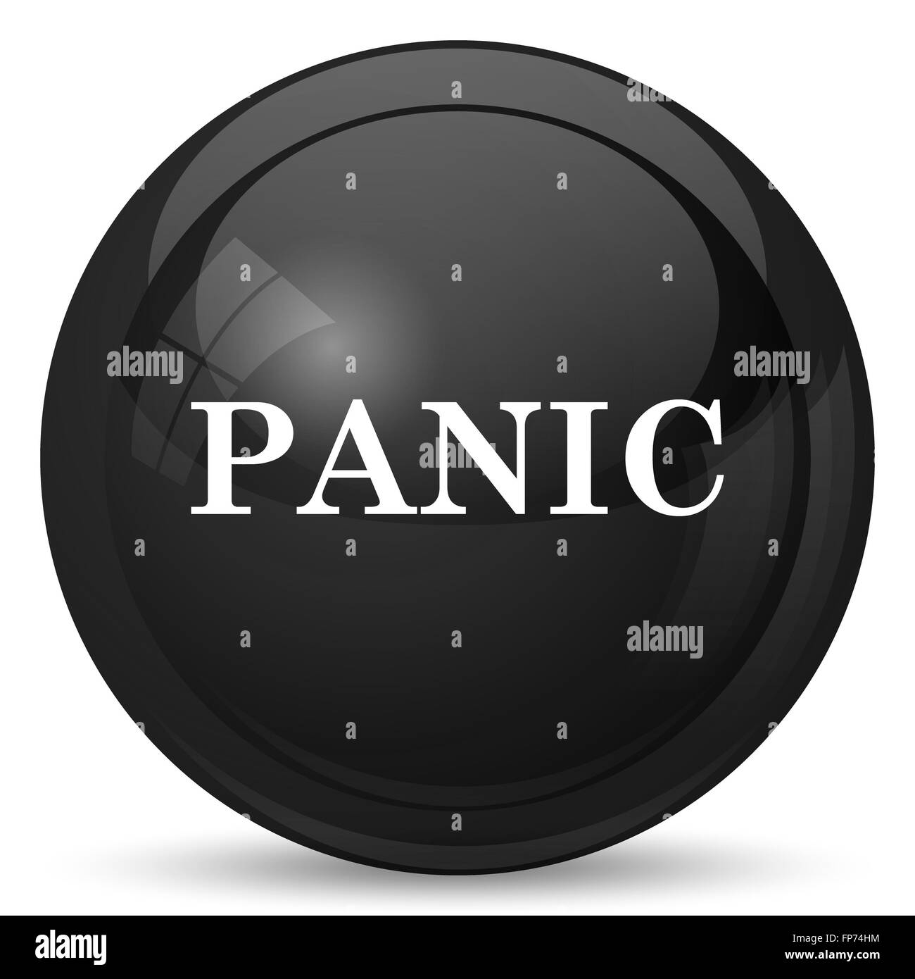 Panic icon. Internet button on white background Stock Photo - Alamy