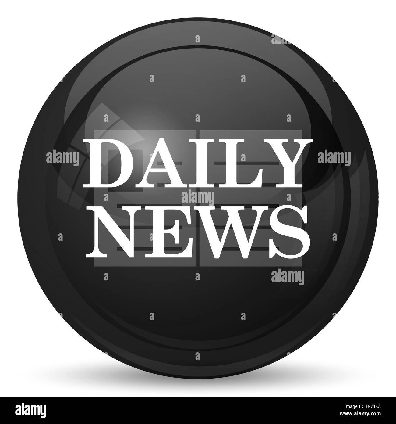 Daily news icon. Internet button on white background Stock Photo - Alamy