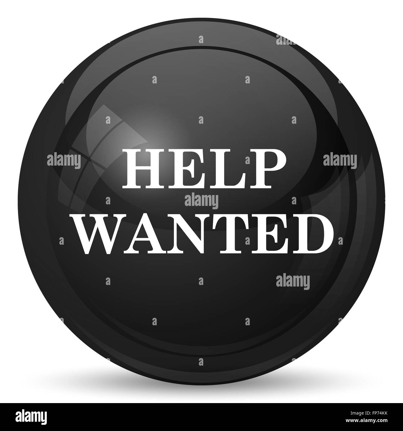 Help wanted icon. Internet button on white background Stock Photo - Alamy