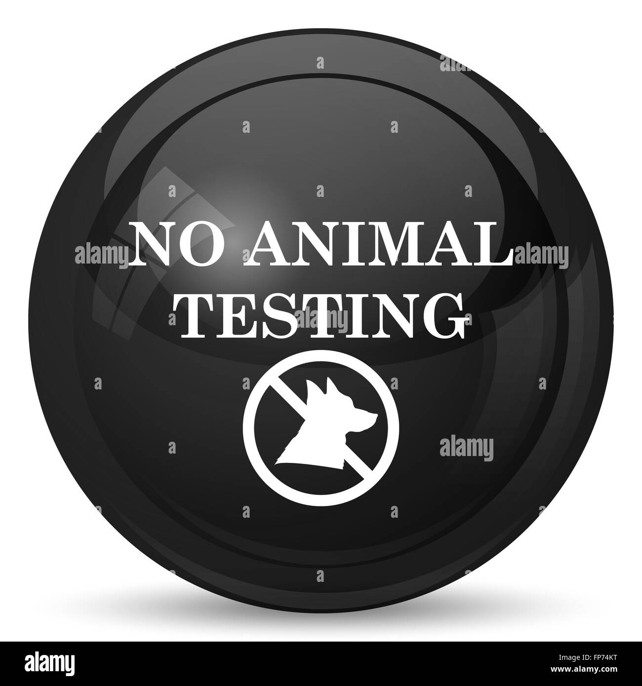 No animal testing icon. Internet button on white background Stock Photo ...