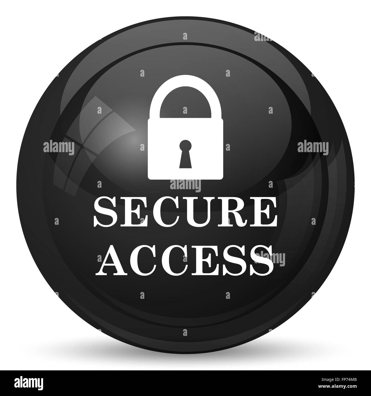 Secure access icon. Internet button on white background Stock Photo - Alamy
