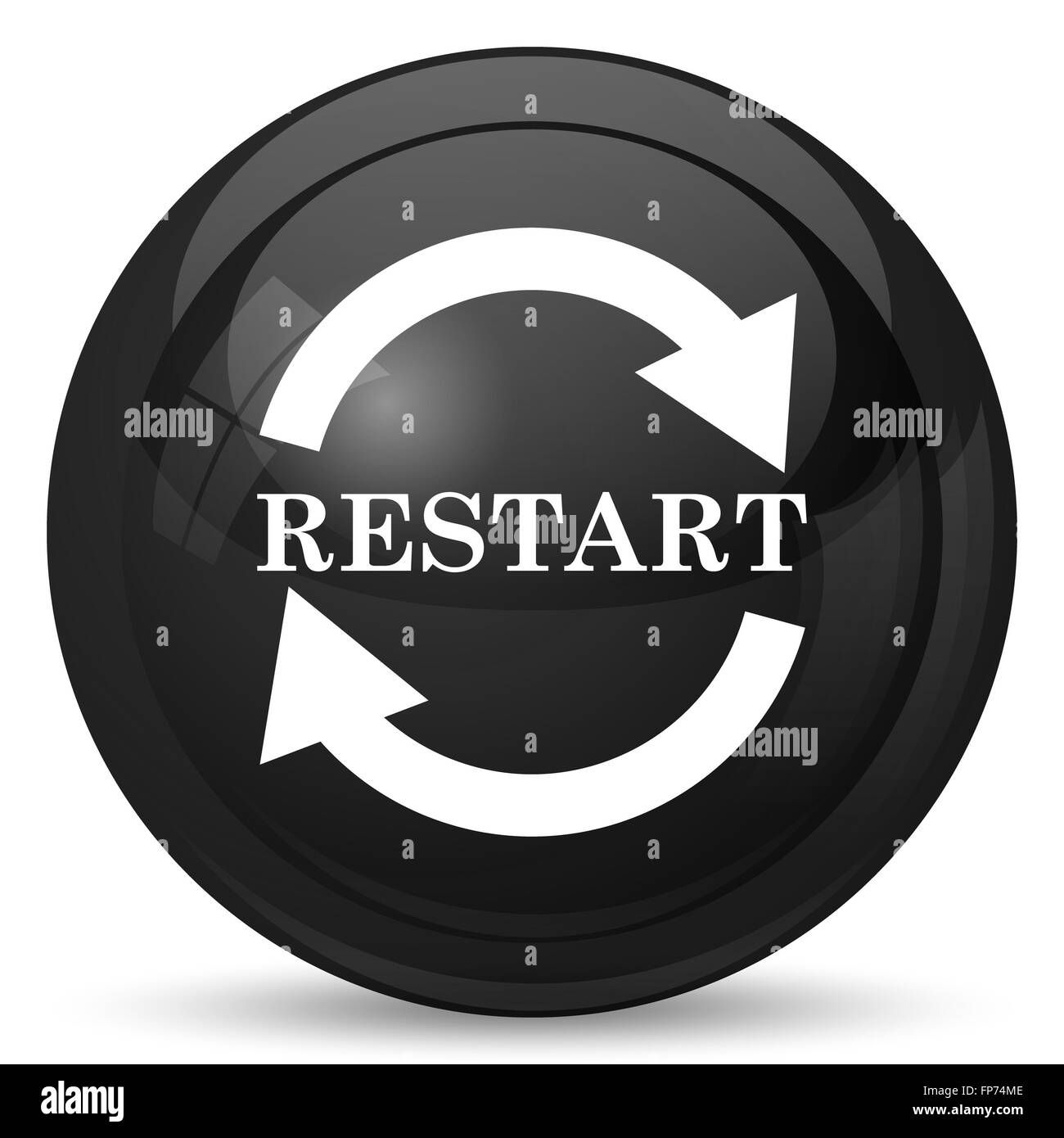 Restart icon. Internet button on white background Stock Photo - Alamy