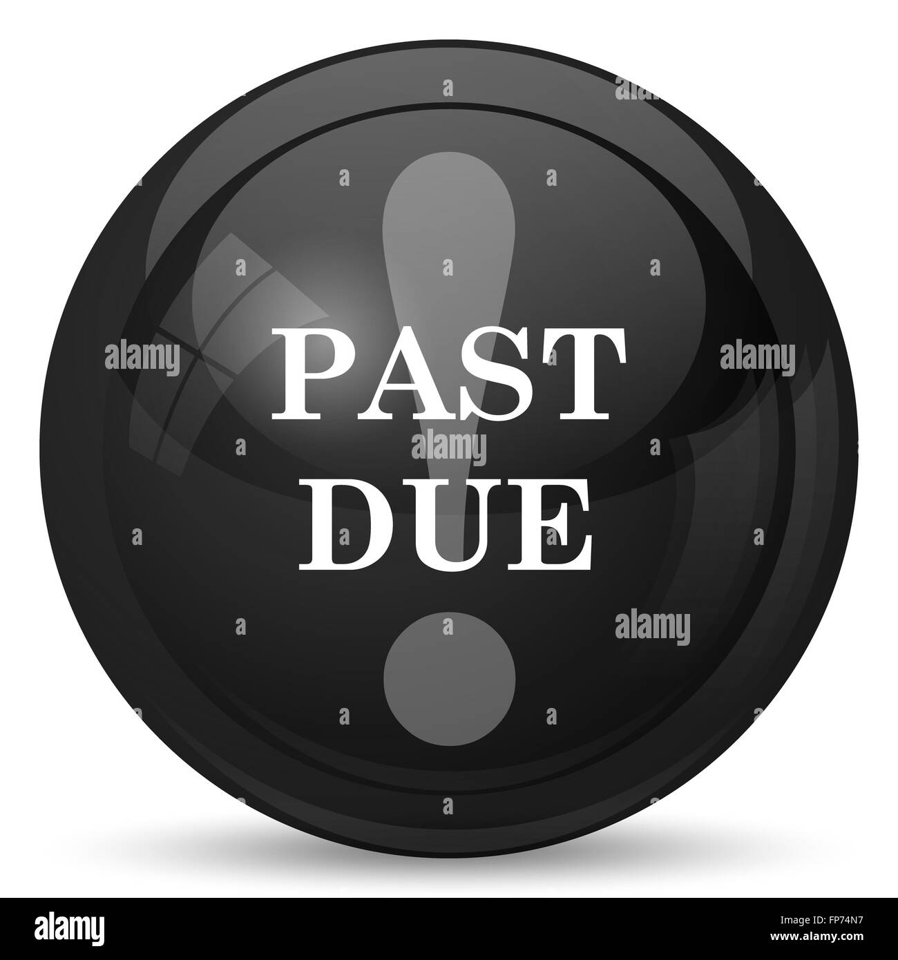 Past due icon. Internet button on white background Stock Photo - Alamy