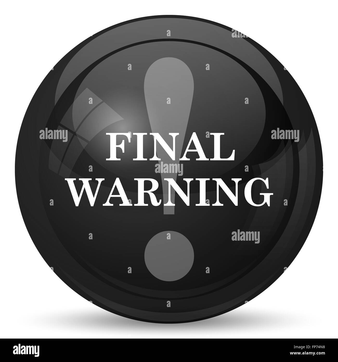 Final warning icon. Internet button on white background Stock Photo - Alamy