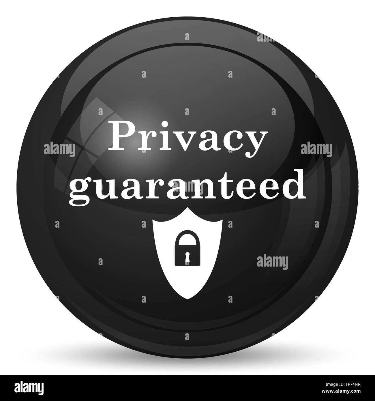 Privacy guaranteed icon. Internet button on white background Stock ...