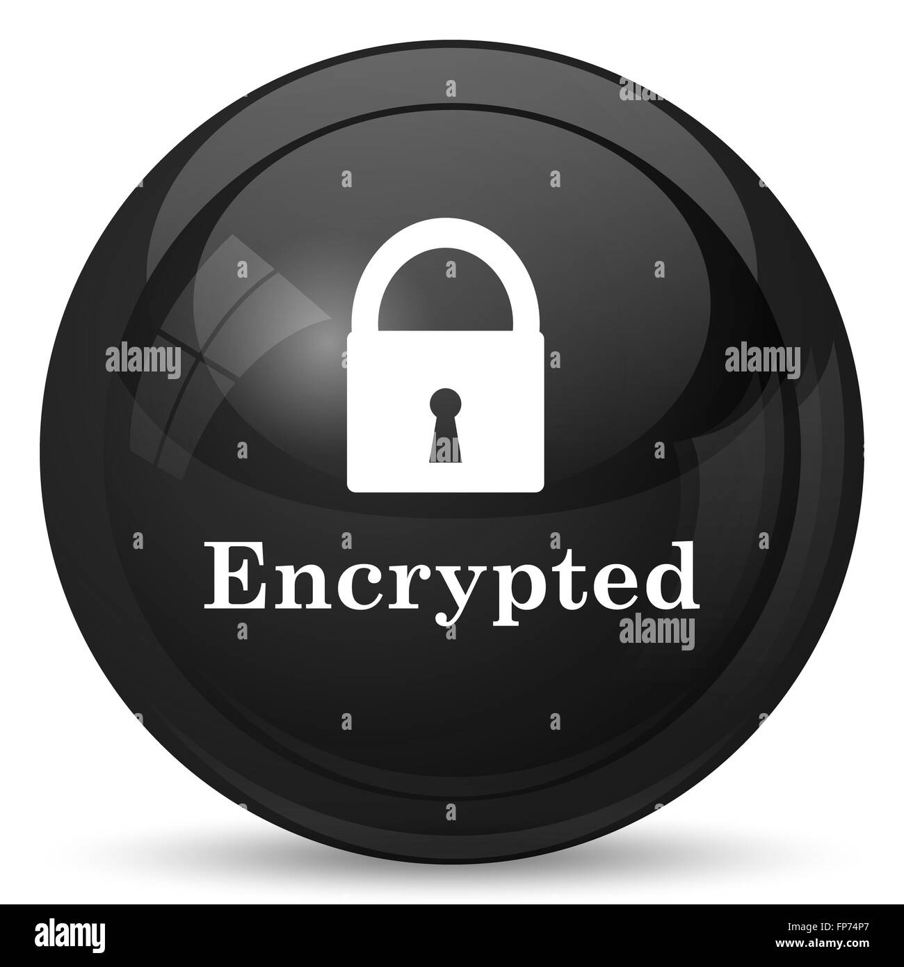 Encrypted icon. Internet button on white background Stock Photo - Alamy