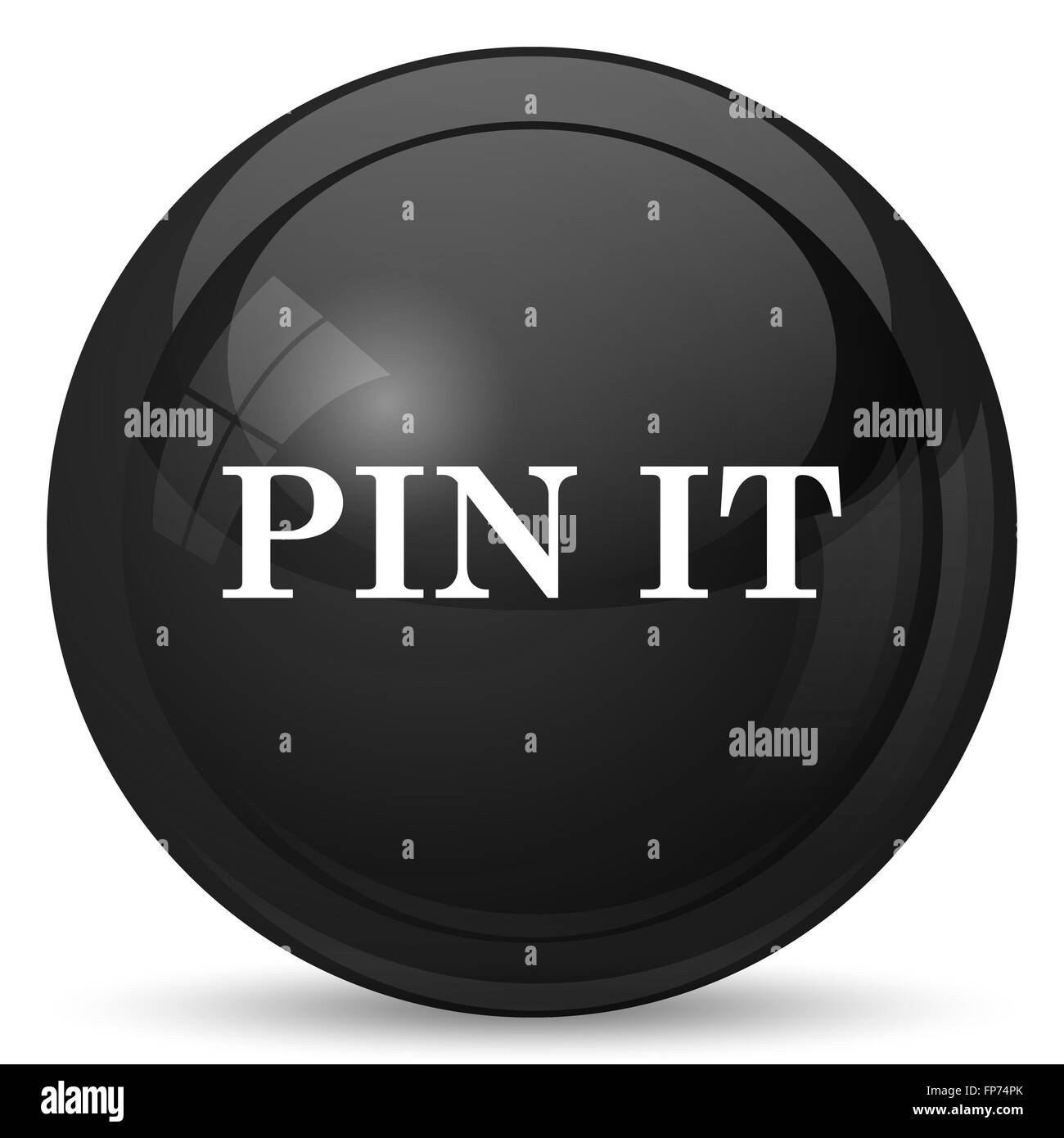 Pin it icon. Internet button on white background Stock Photo - Alamy