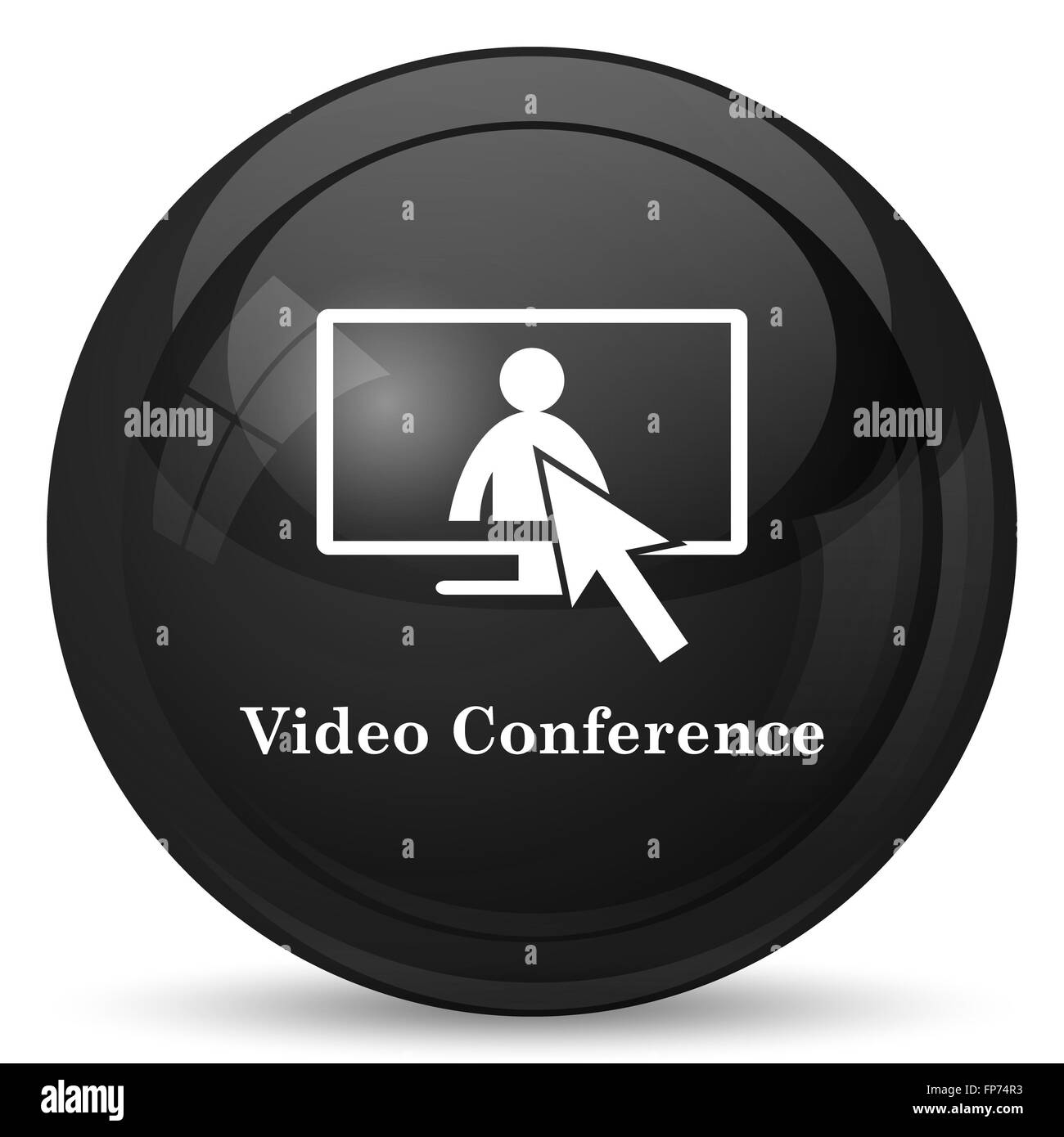 Video conference, online meeting icon. Internet button on white ...