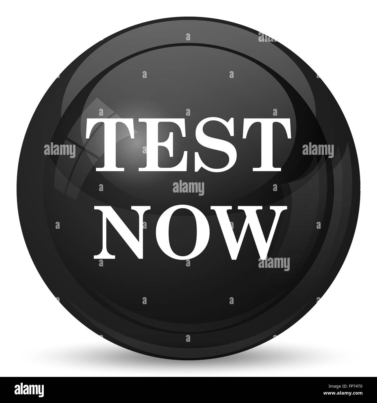 Test now icon. Internet button on white background Stock Photo - Alamy
