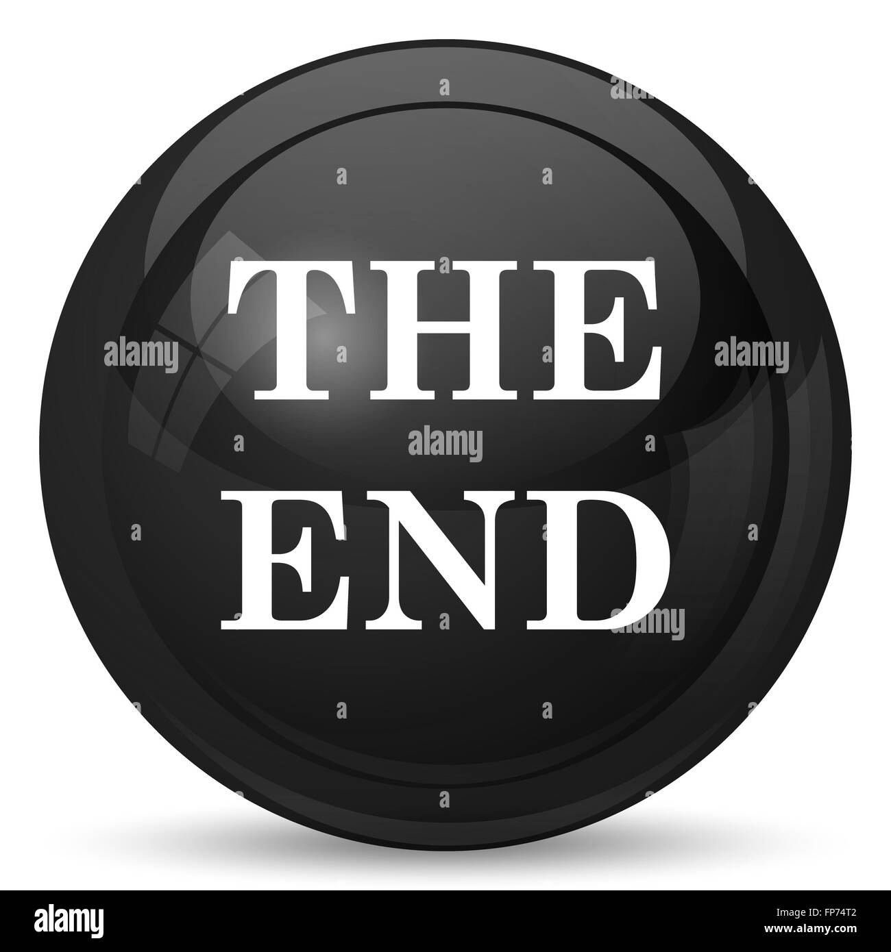The End icon. Internet button on white background Stock Photo - Alamy