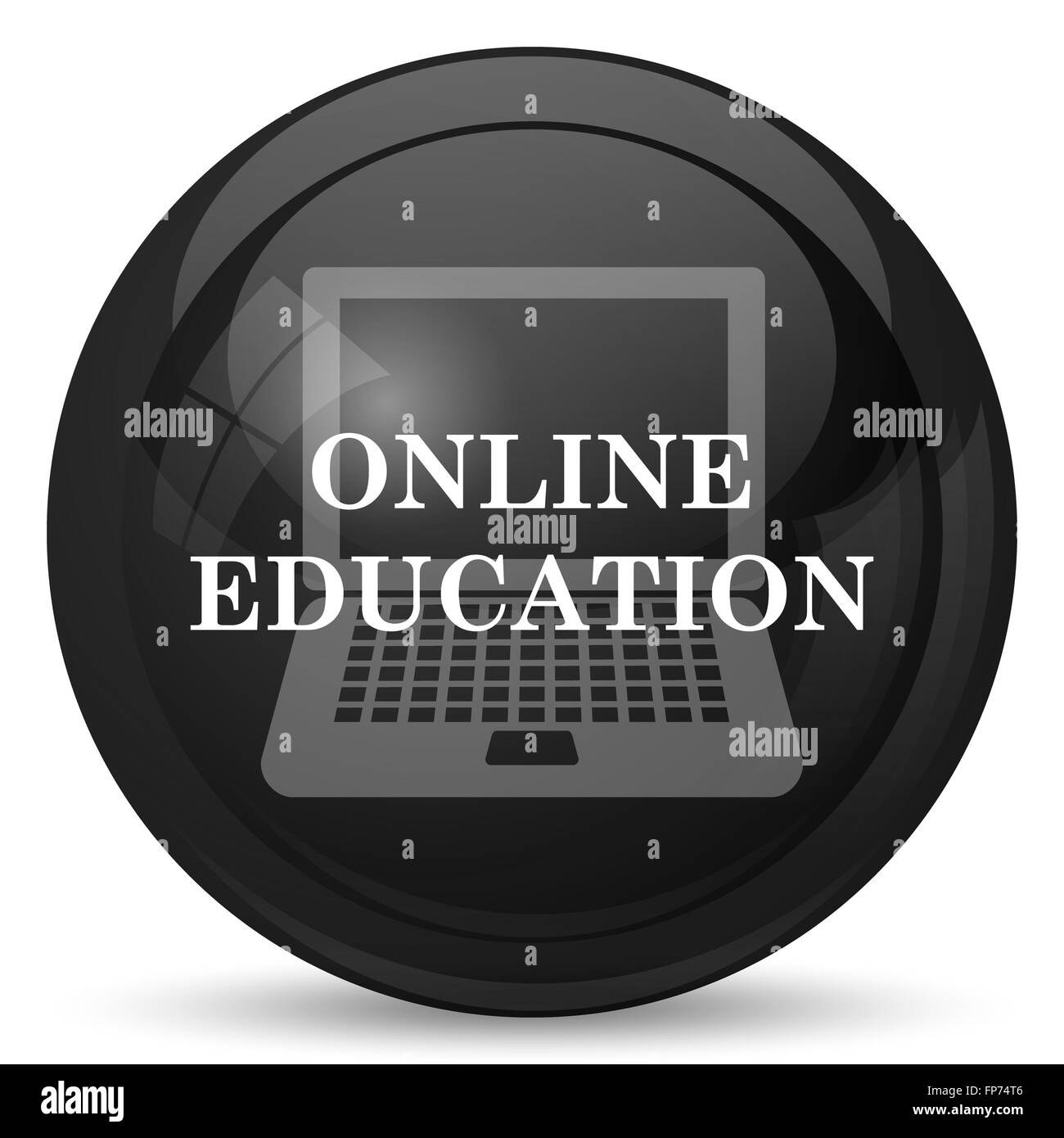 Online education icon. Internet button on white background Stock Photo ...