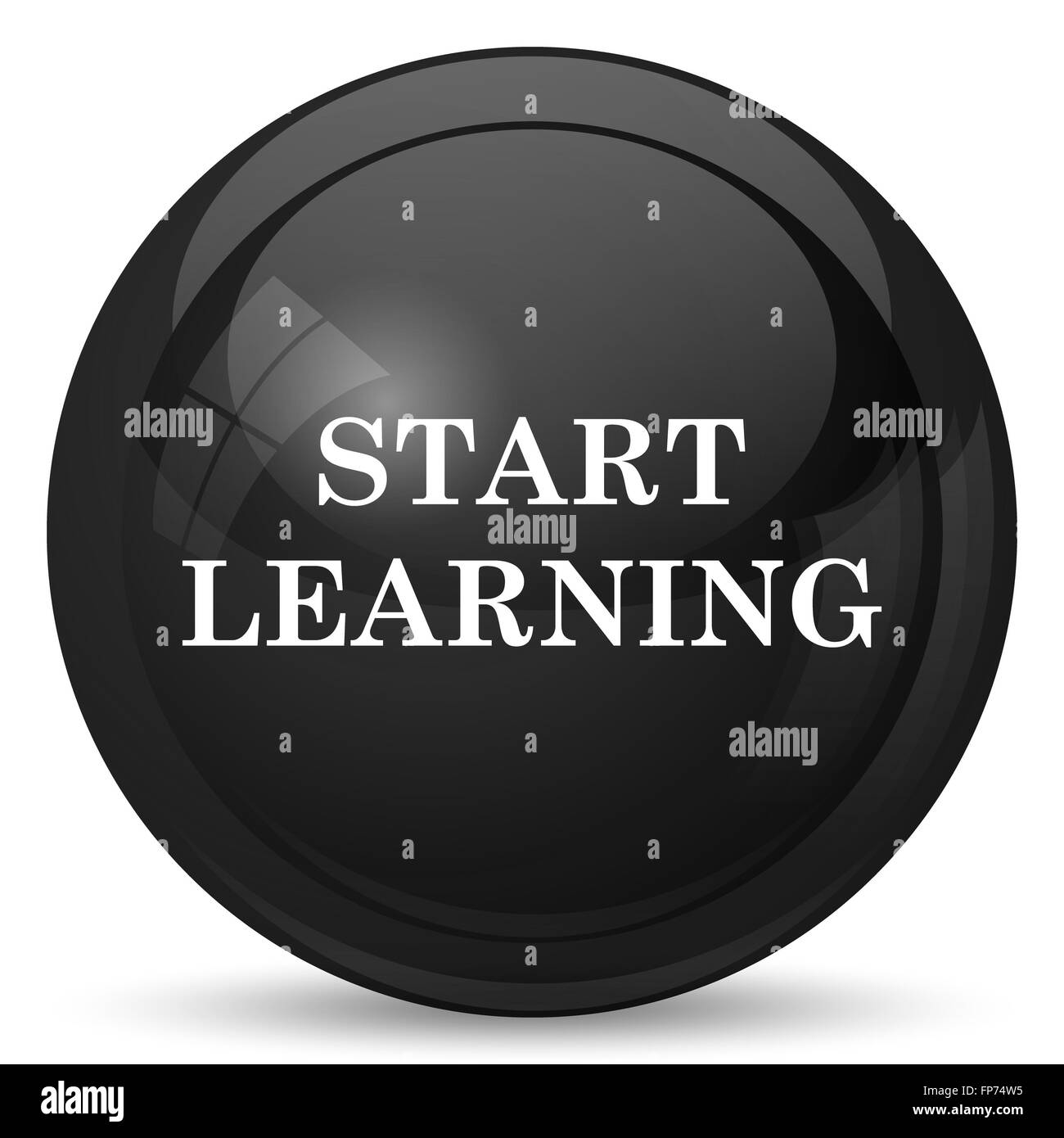 Start learn icon. Internet button on white background Stock Photo - Alamy