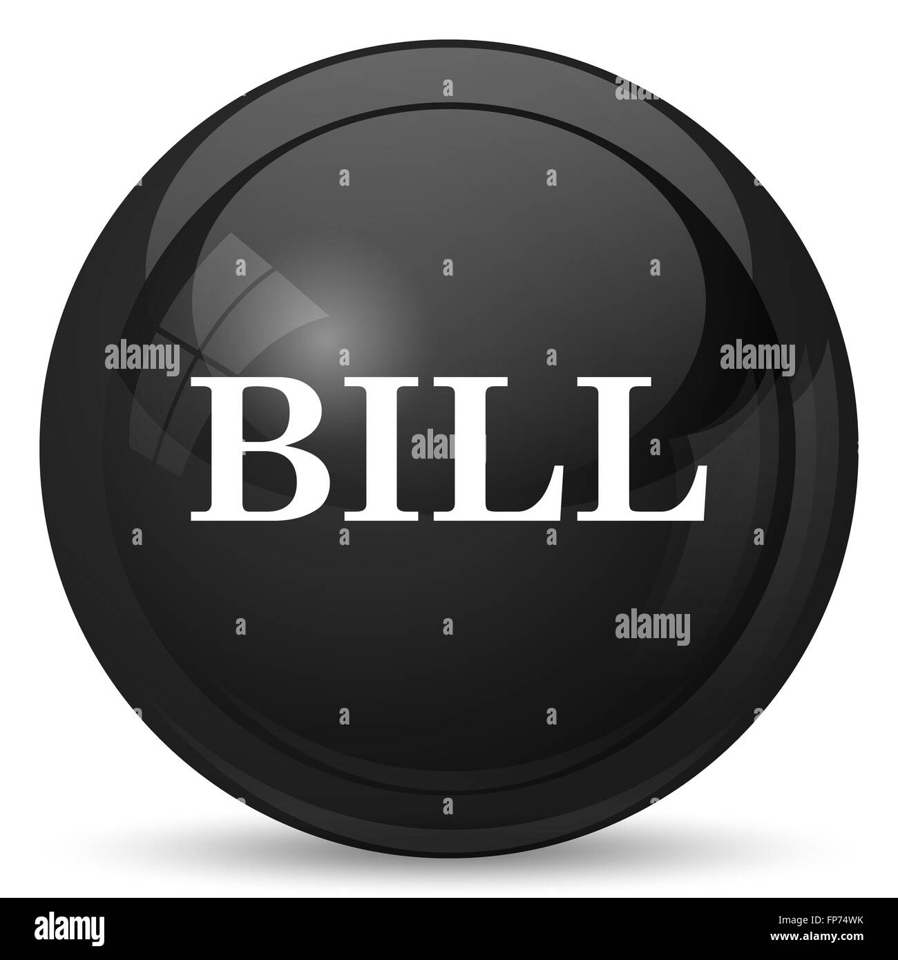 Bill icon. Internet button on white background Stock Photo - Alamy