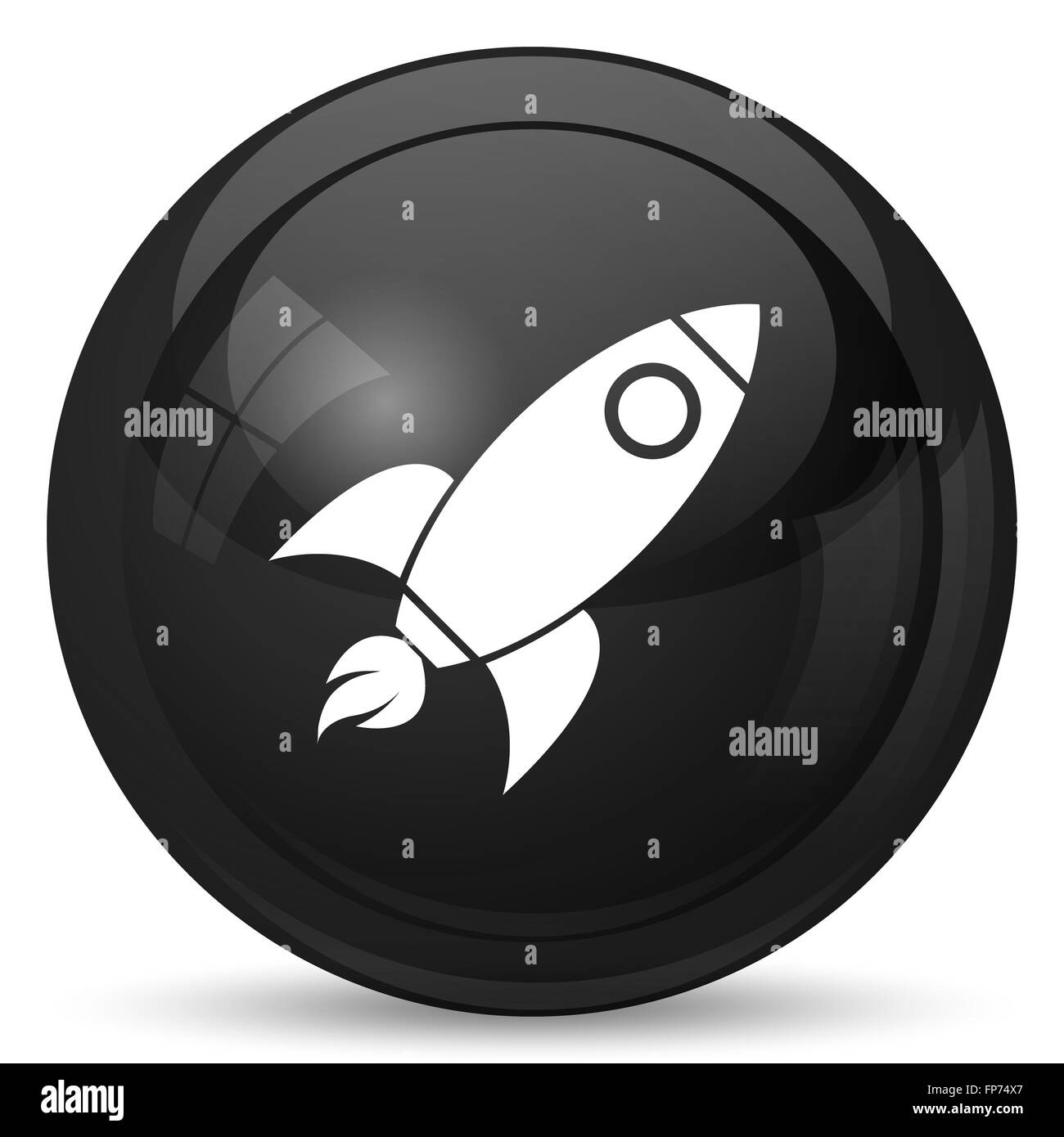 Rocket icon. Internet button on white background Stock Photo - Alamy