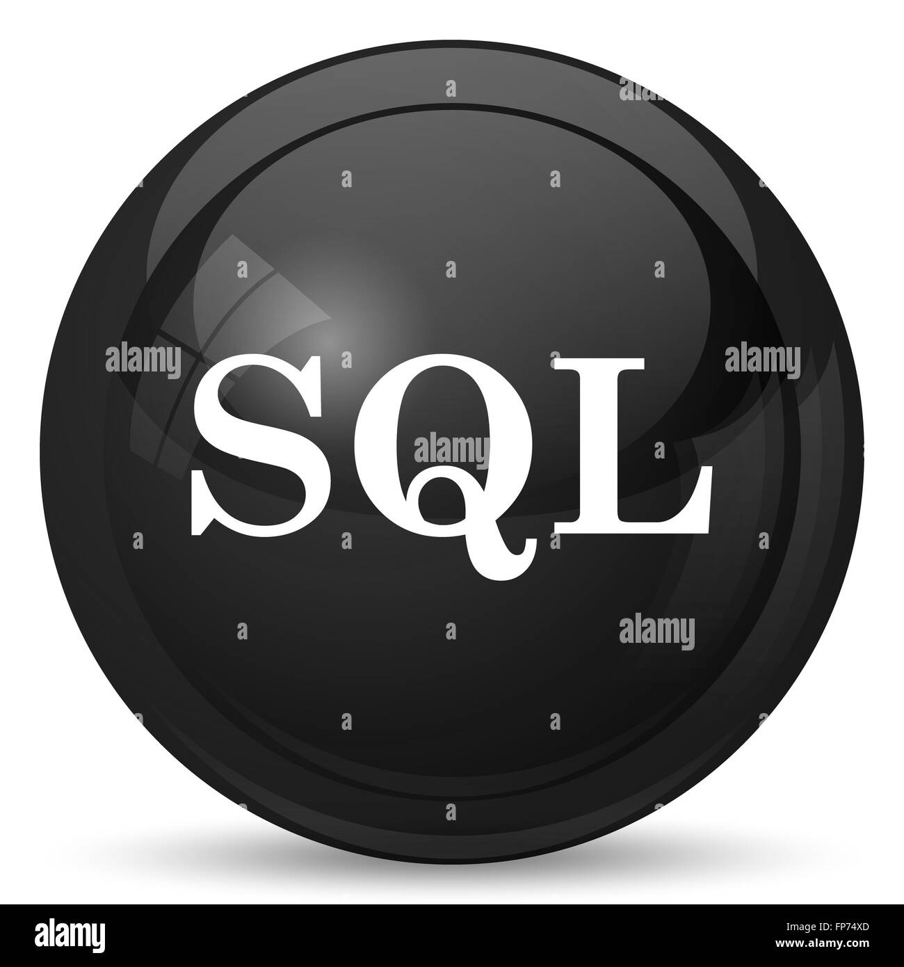 SQL icon. Internet button on white background Stock Photo - Alamy