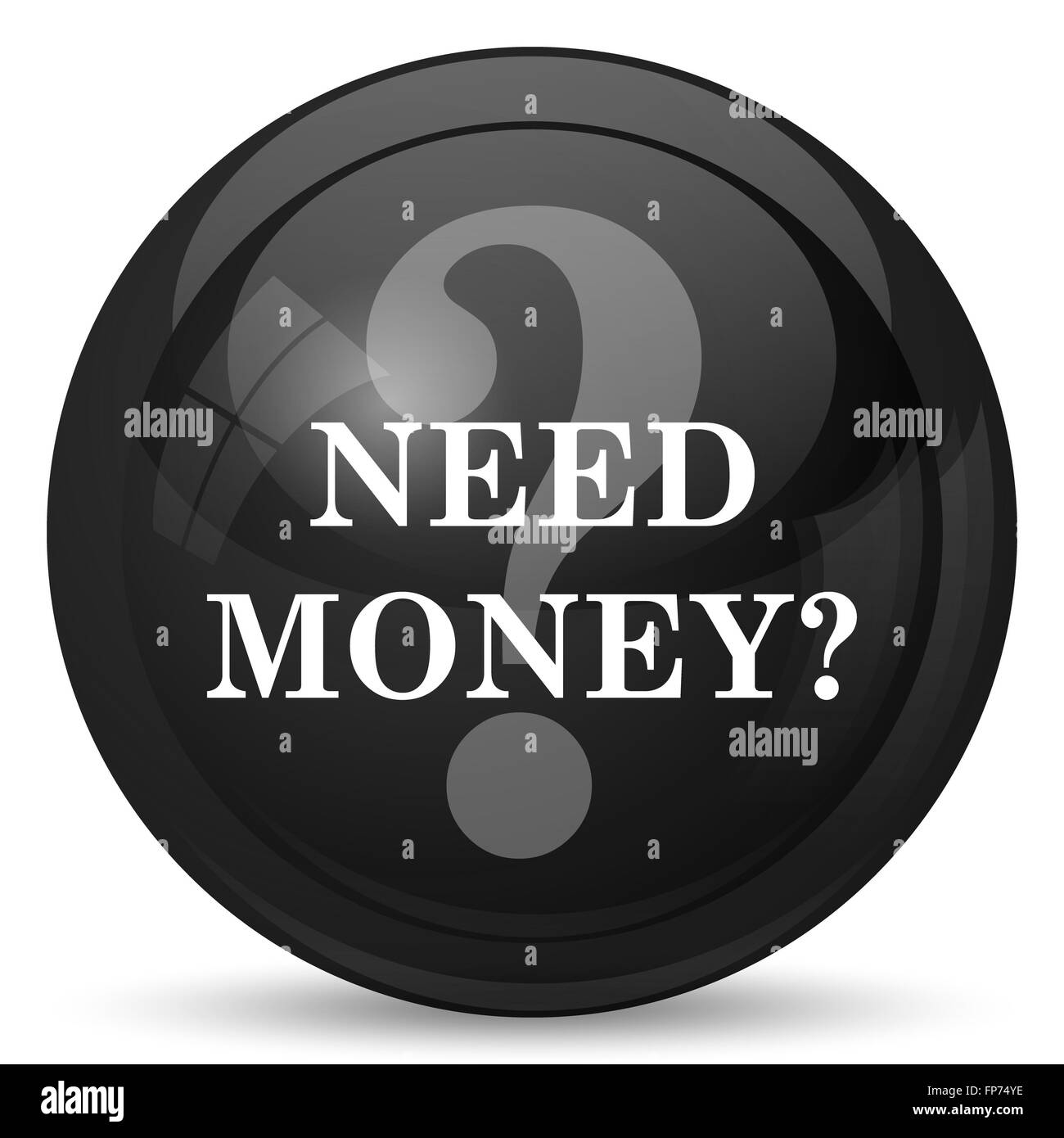 Need money icon. Internet button on white background Stock Photo - Alamy