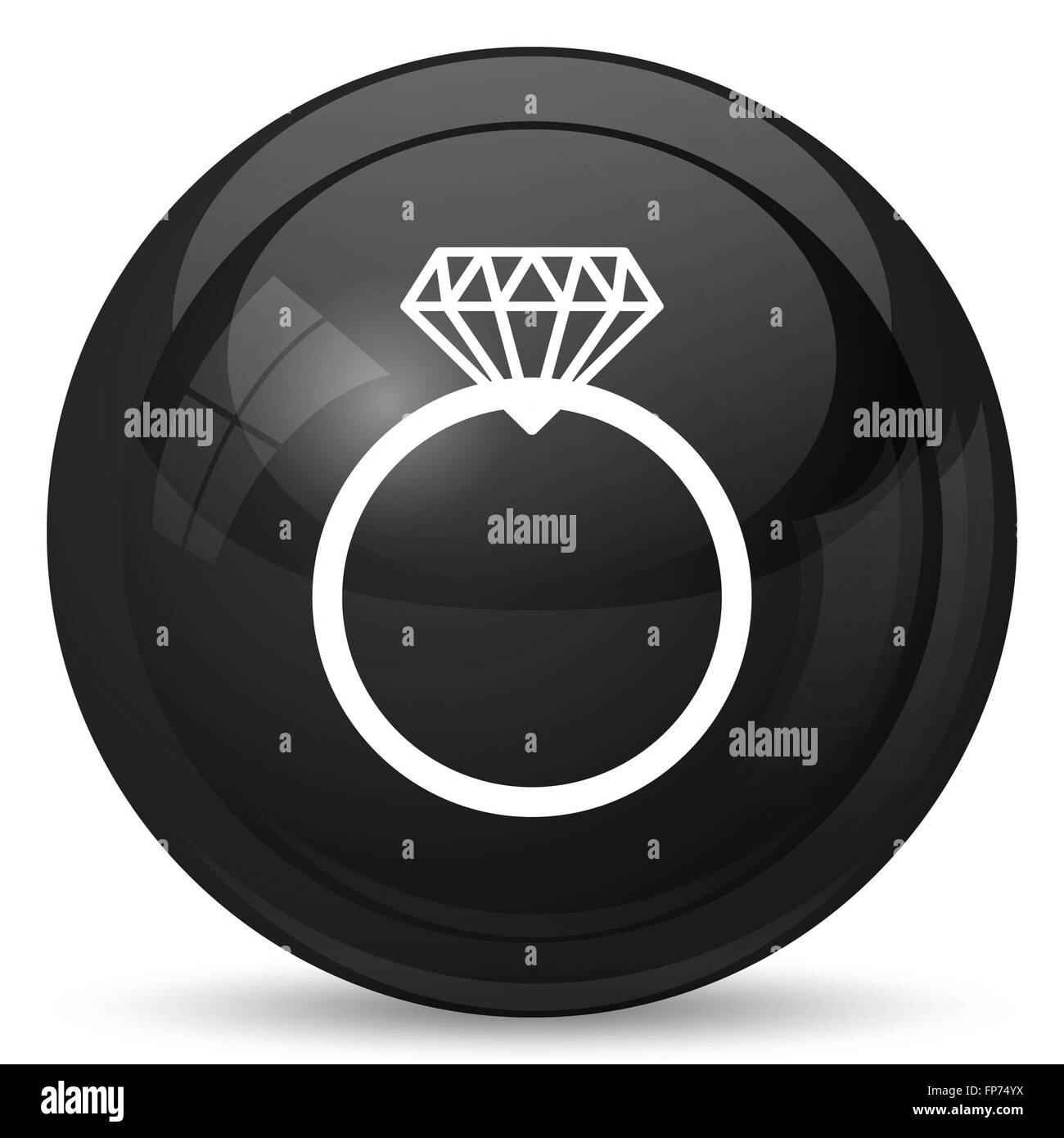 Diamond ring icon. Internet button on white background Stock Photo - Alamy