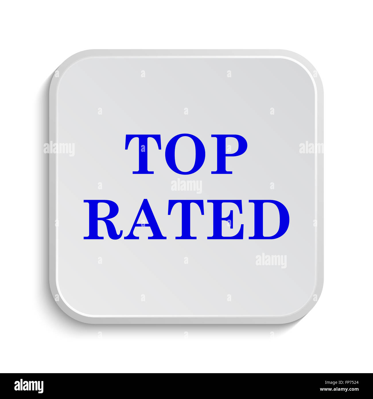 Top rated icon. Internet button on white background Stock Photo - Alamy