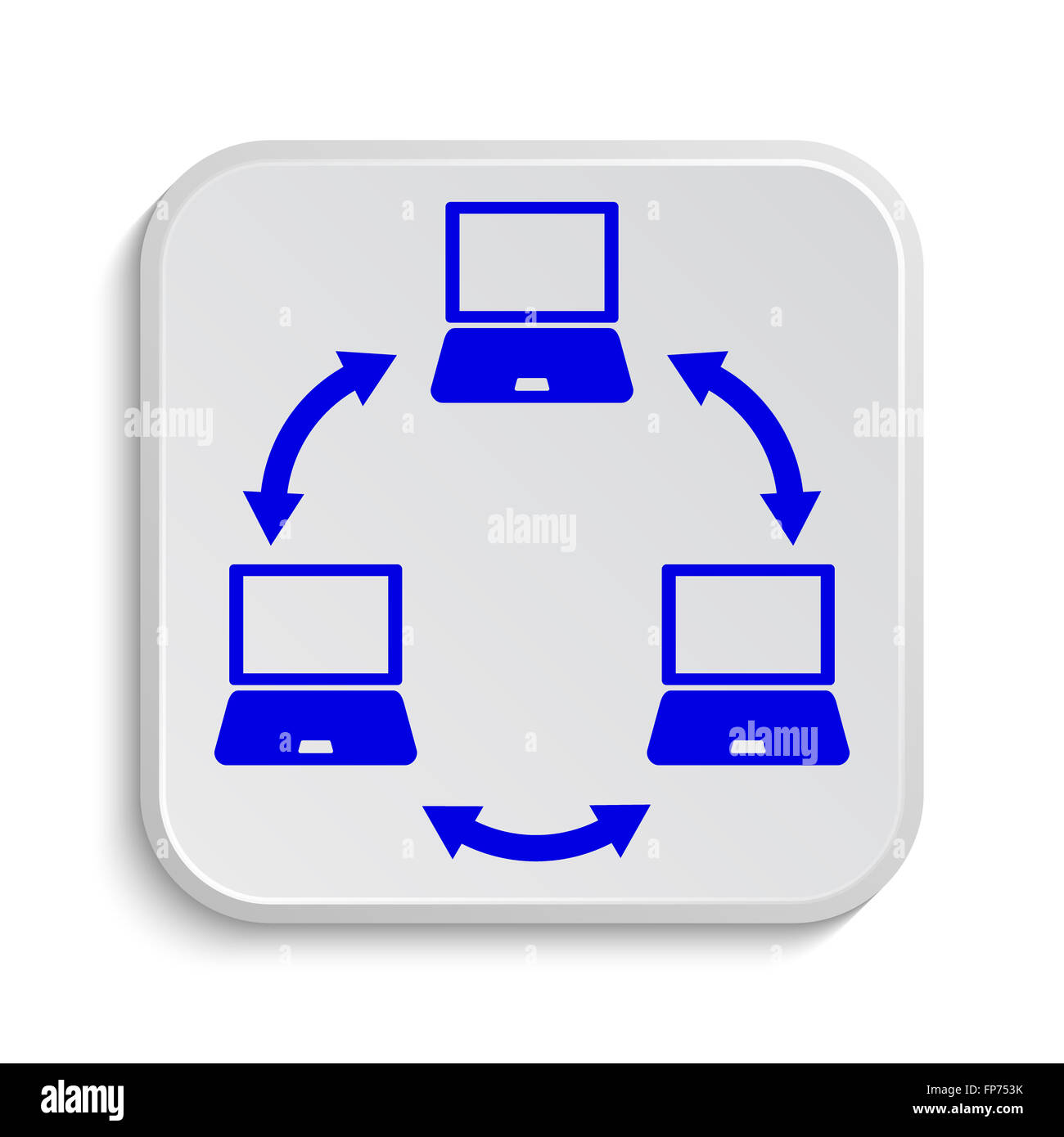 Computer network icon. Internet button on white background Stock Photo ...
