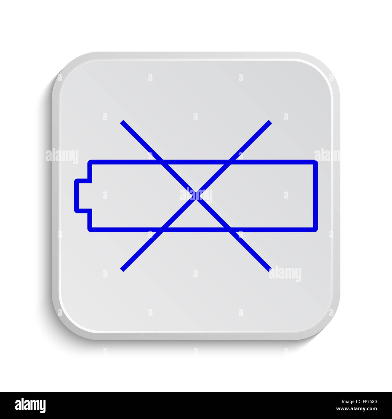 Empty battery icon. Internet button on white background Stock Photo - Alamy