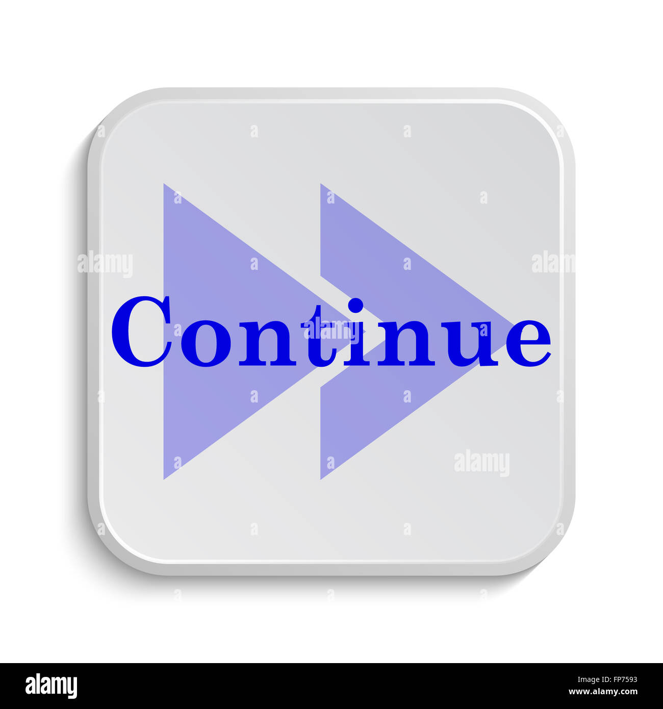 Continue icon. Internet button on white background Stock Photo - Alamy