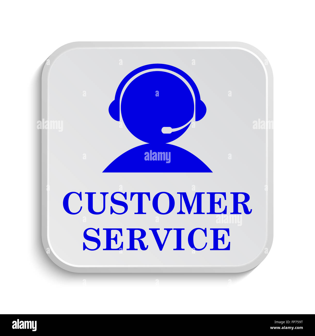 Customer service icon. Internet button on white background Stock Photo ...