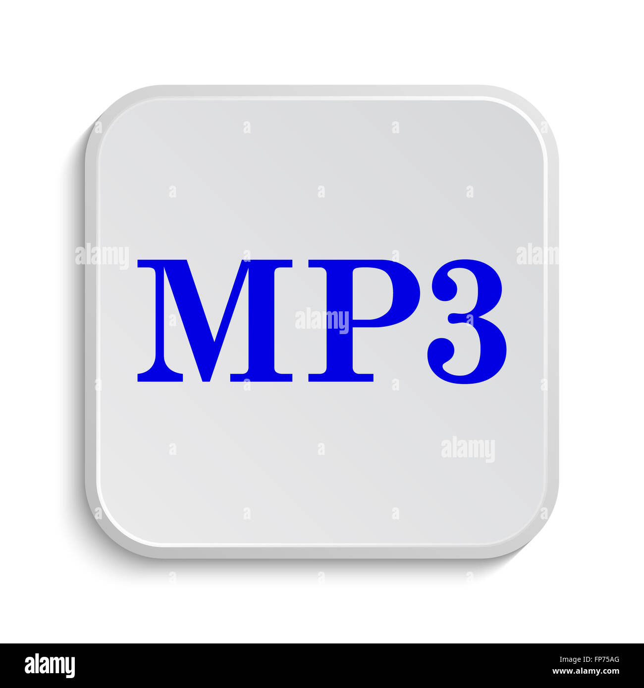 MP3 icon. Internet button on white background Stock Photo - Alamy
