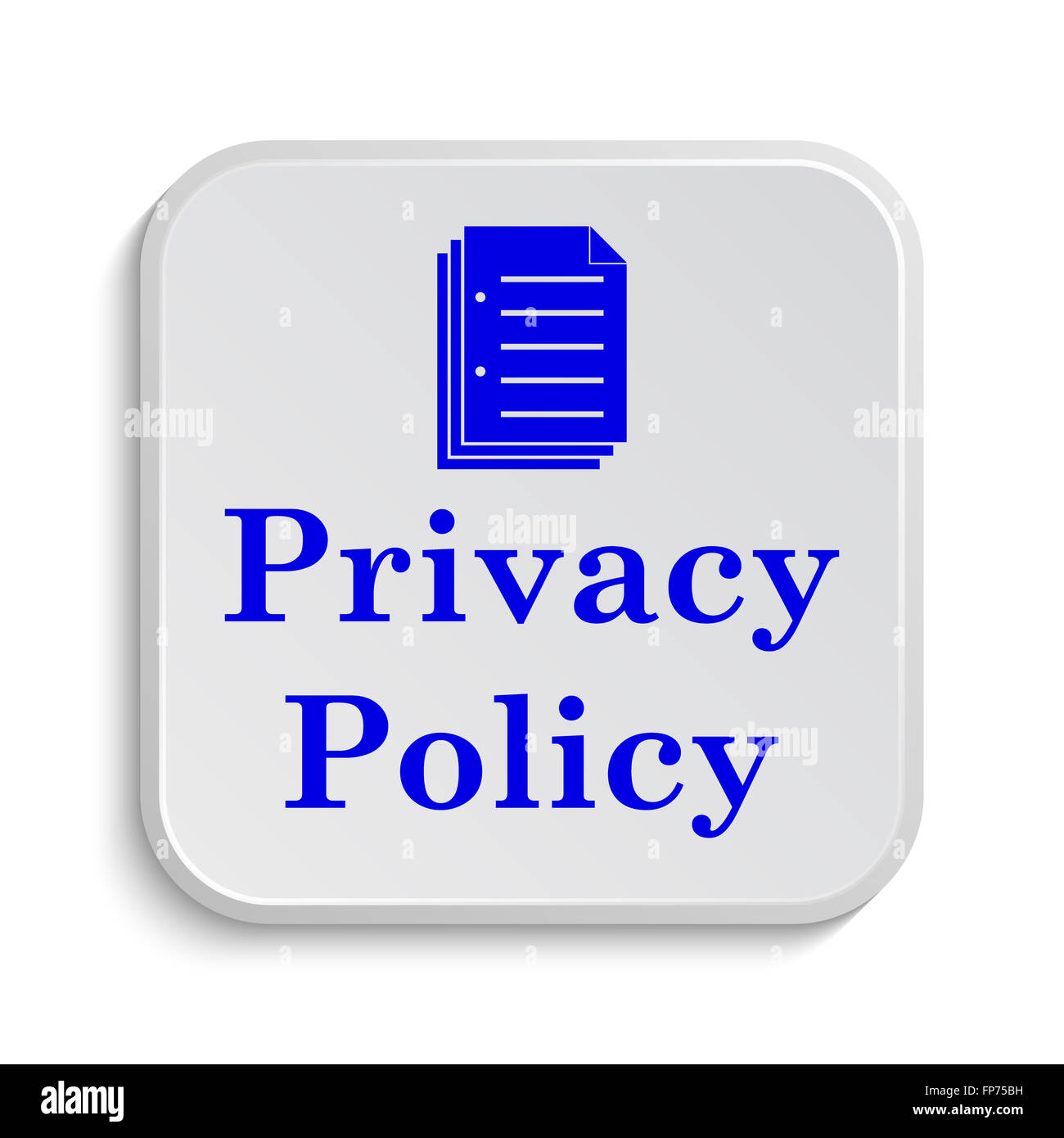 Privacy policy icon. Internet button on white background Stock Photo ...