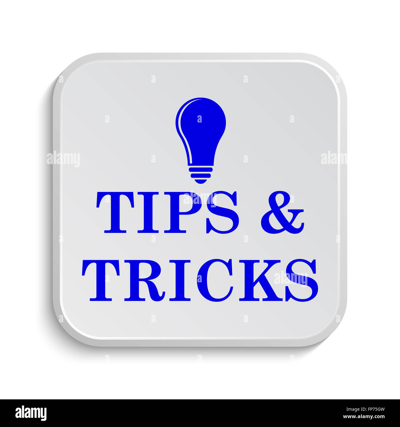 Tips and tricks icon. Internet button on white background Stock Photo ...