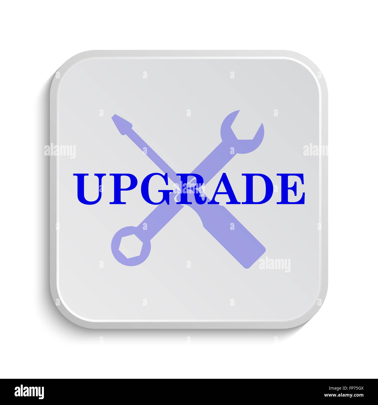 Upgrade icon. Internet button on white background Stock Photo - Alamy