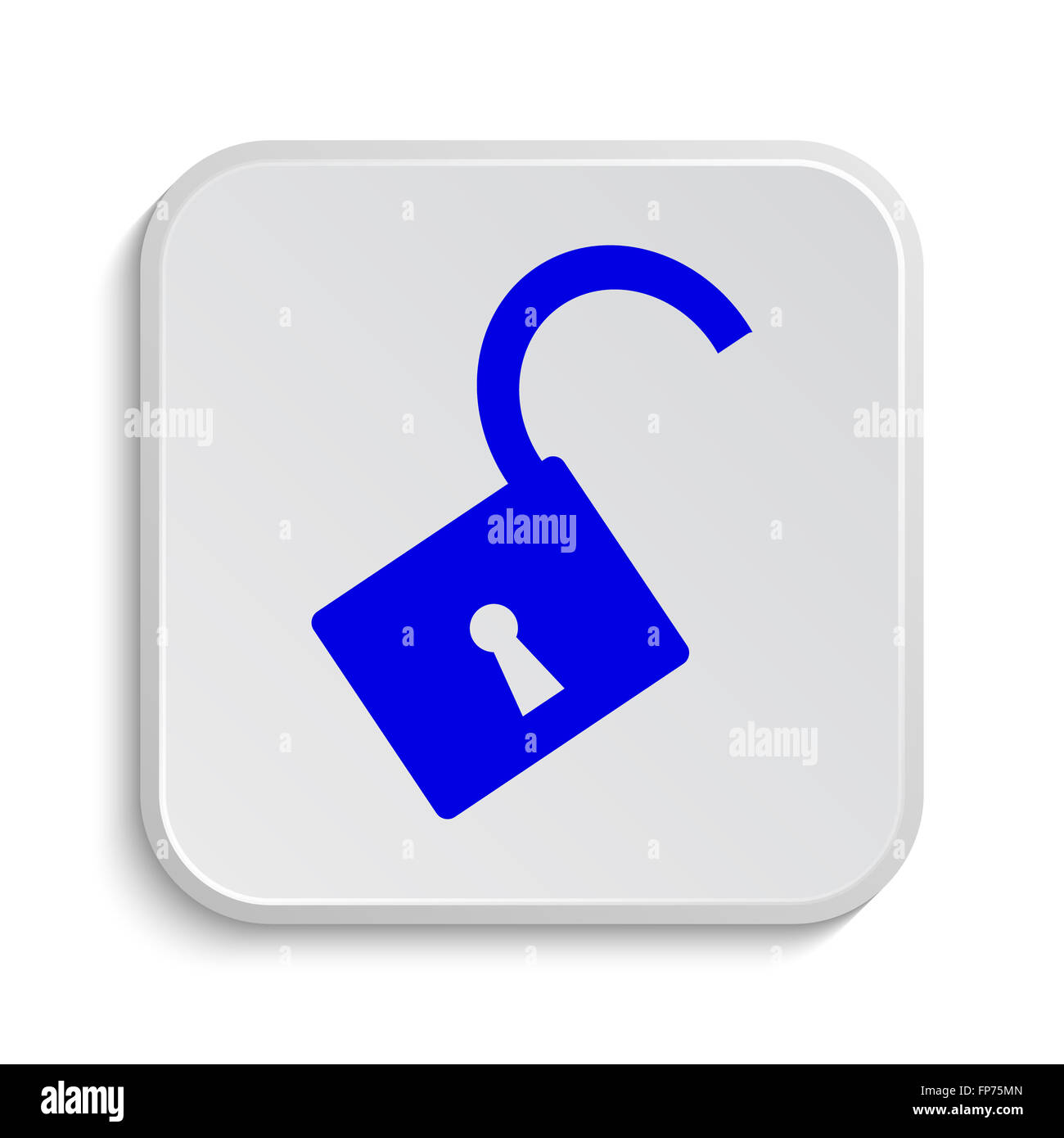 Open lock icon. Internet button on white background Stock Photo - Alamy