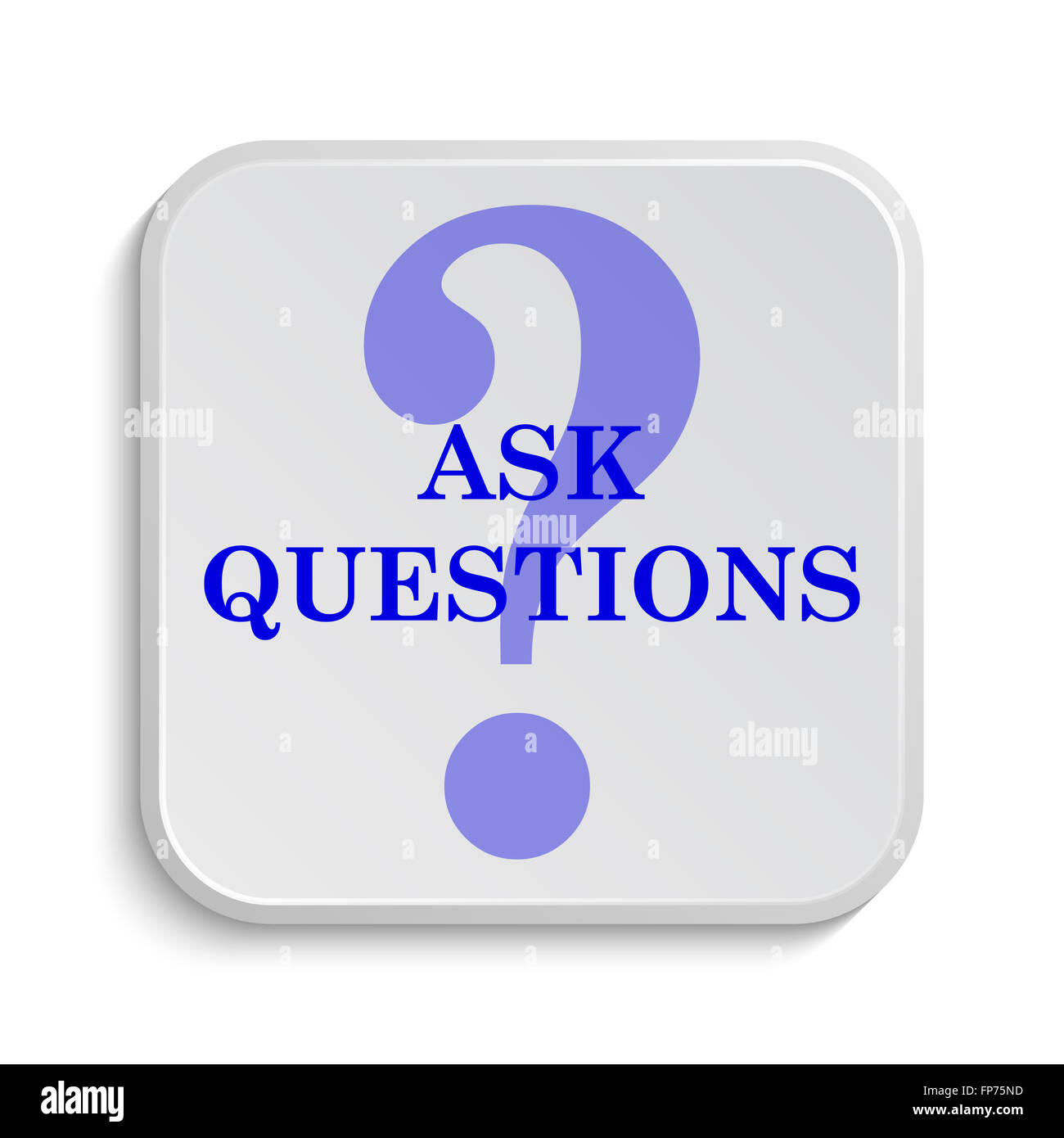 Ask questions icon. Internet button on white background Stock Photo - Alamy