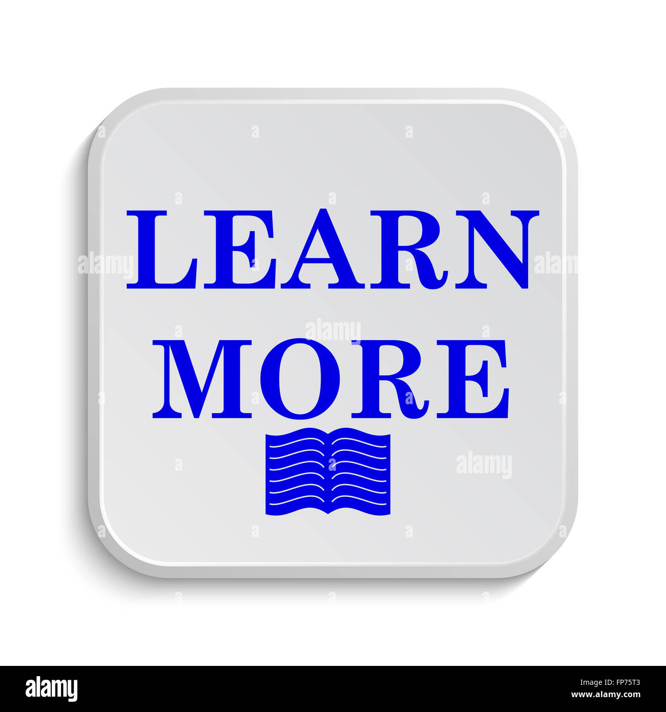 Learn more icon. Internet button on white background Stock Photo - Alamy