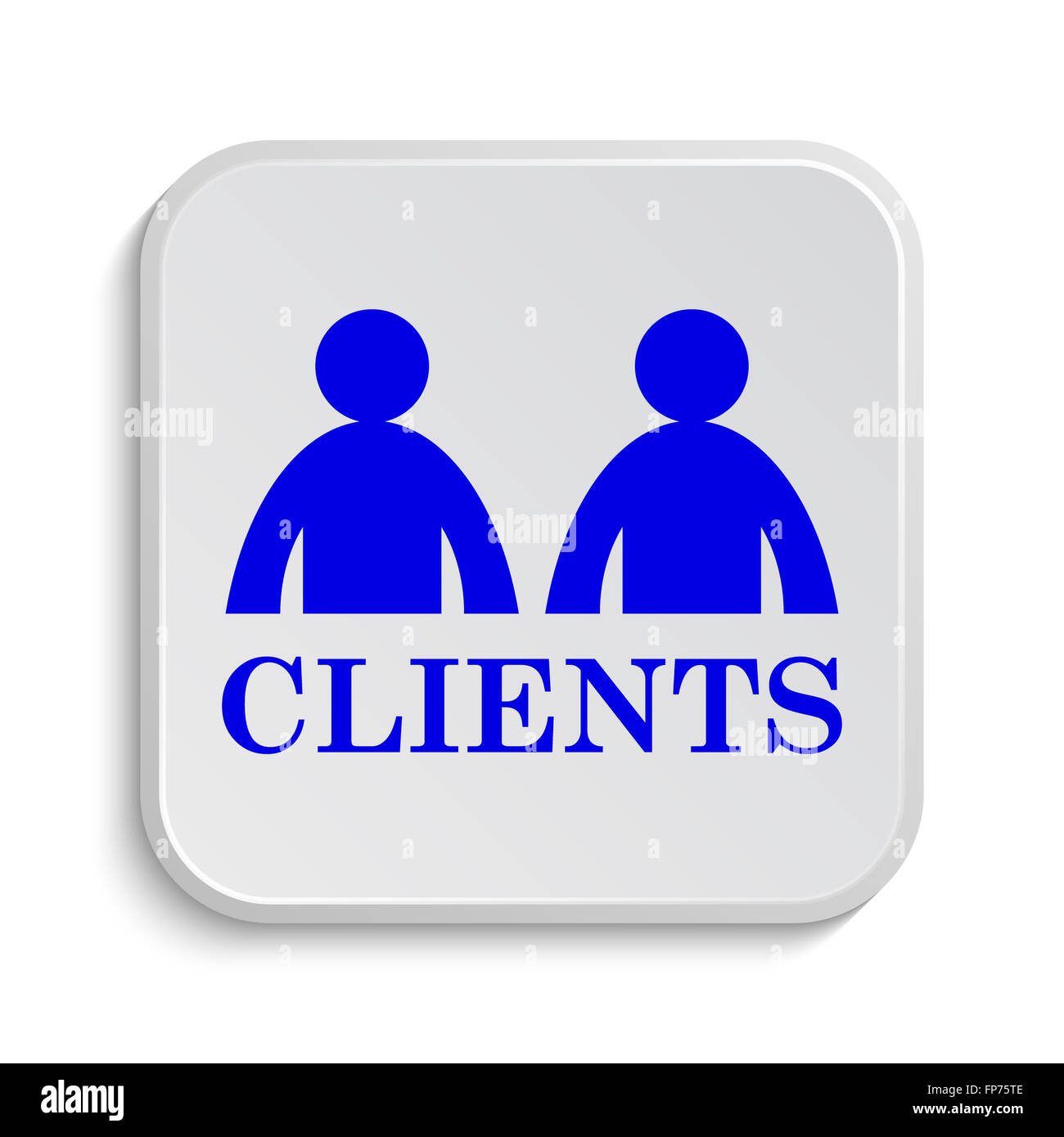 Clients icon. Internet button on white background Stock Photo - Alamy