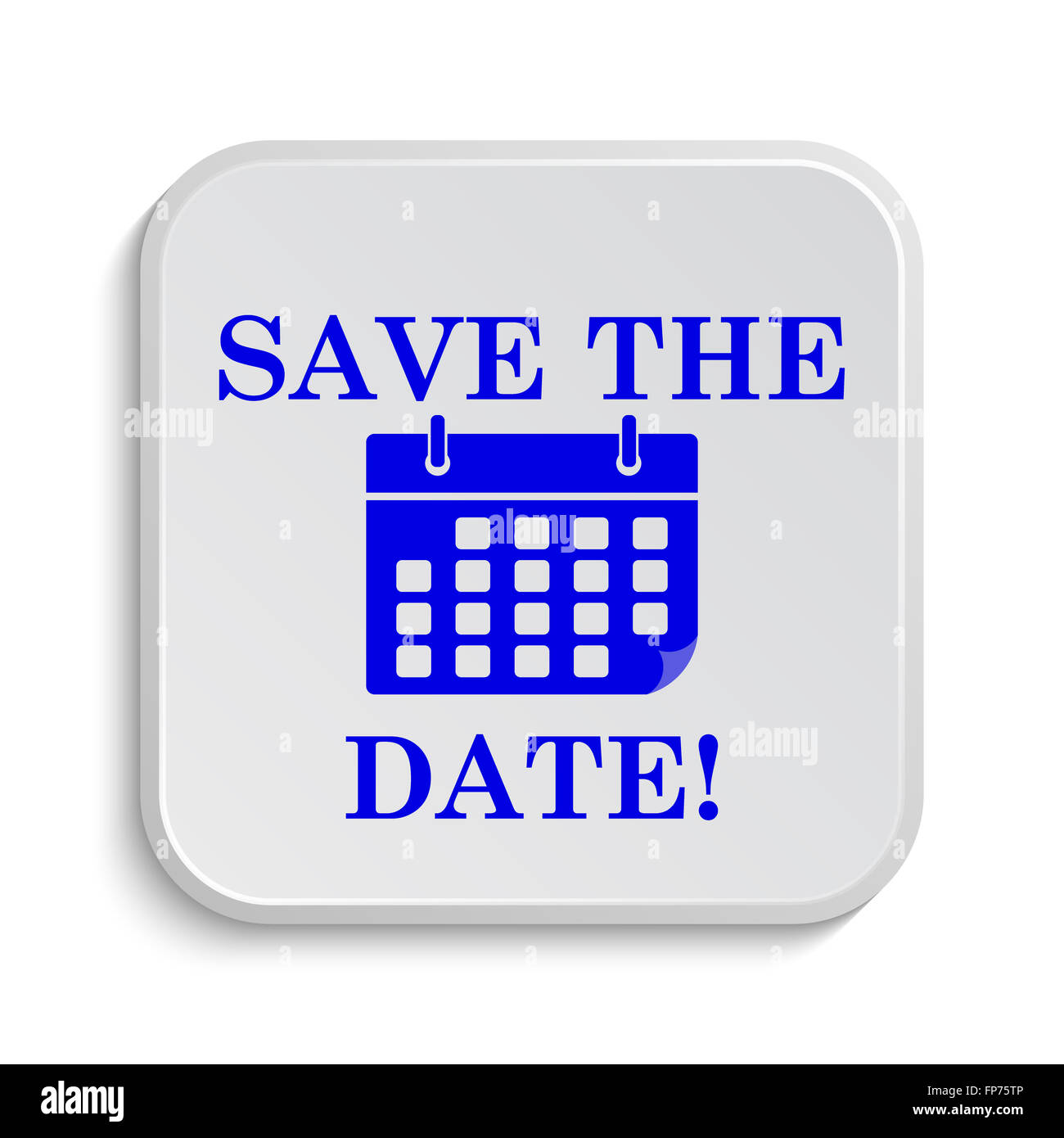 Save the date icon. Internet button on white background Stock Photo - Alamy