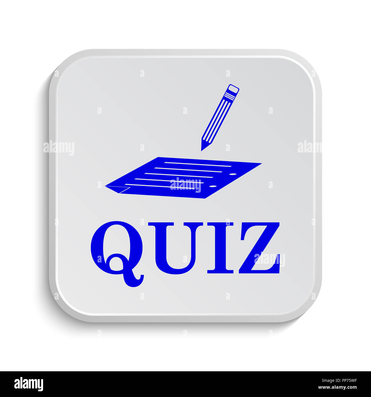 Quiz icon. Internet button on white background Stock Photo - Alamy