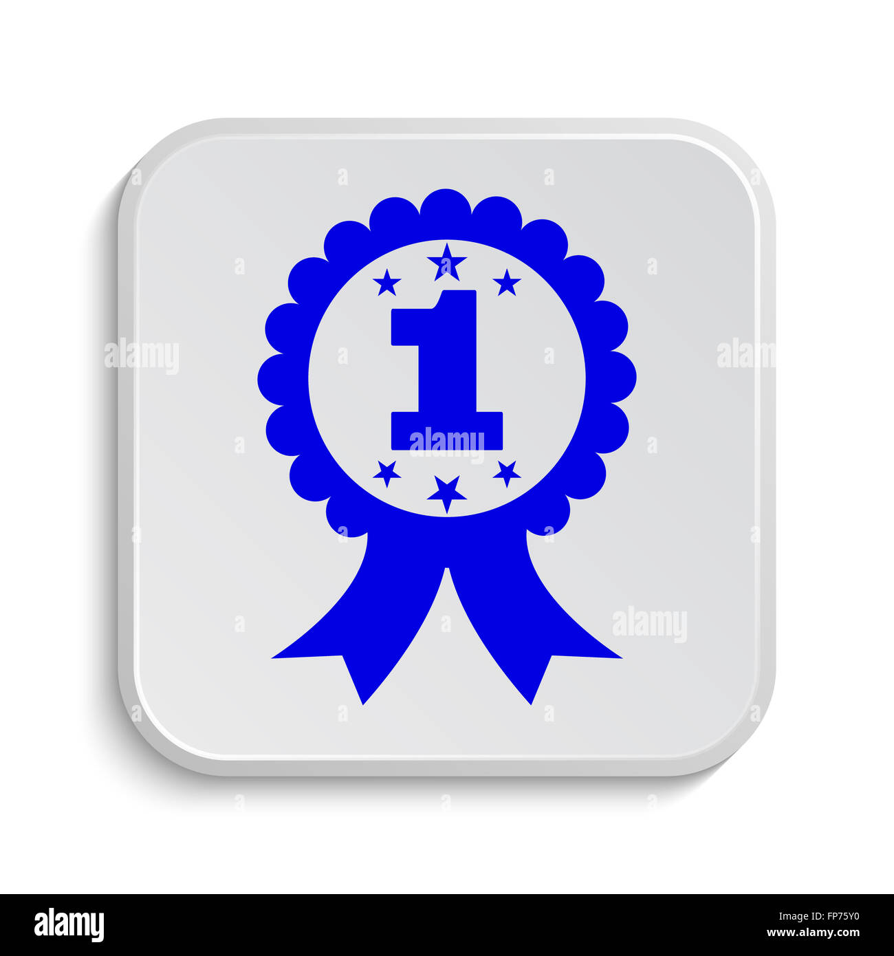 First prize ribbon icon. Internet button on white background Stock ...