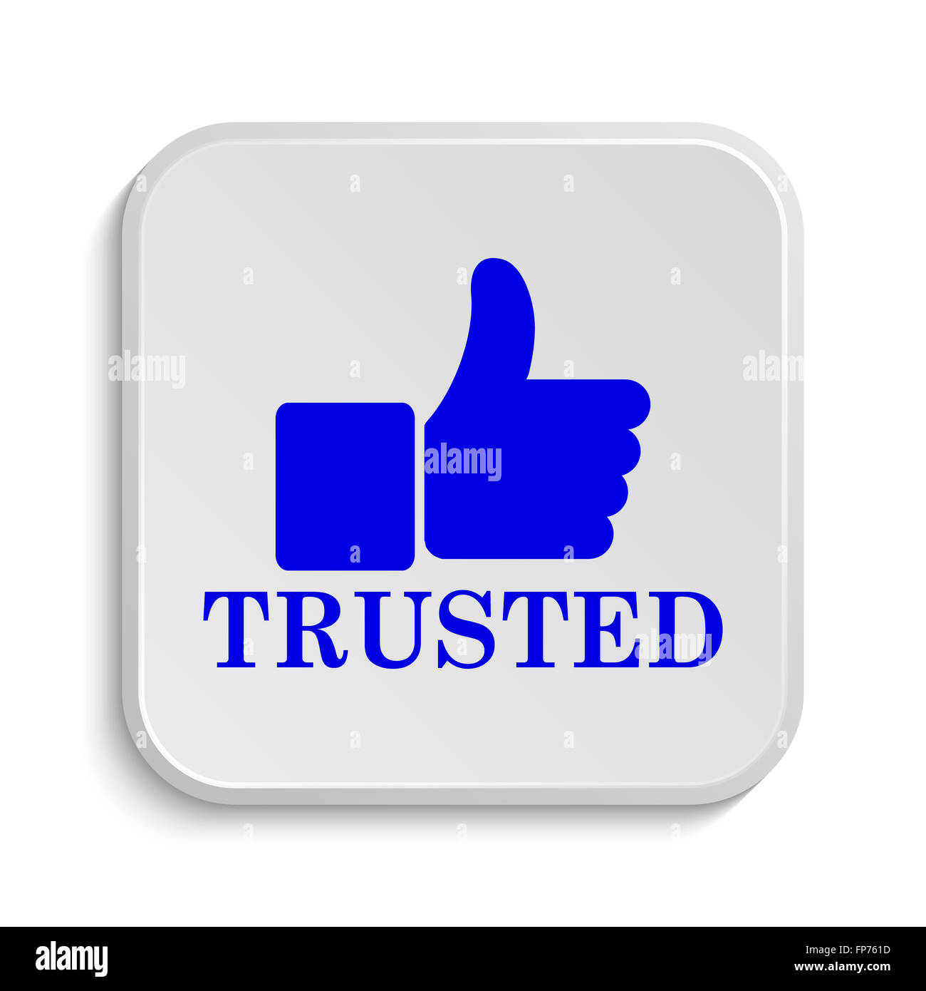 Trusted icon. Internet button on white background Stock Photo - Alamy