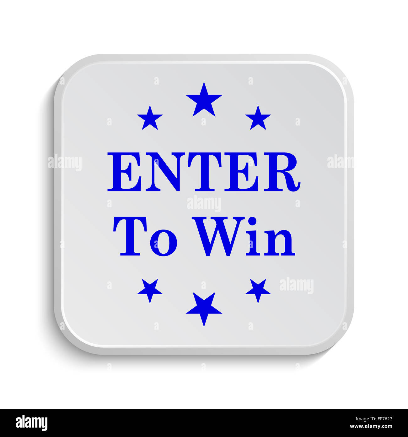 Enter to win icon. Internet button on white background Stock Photo - Alamy