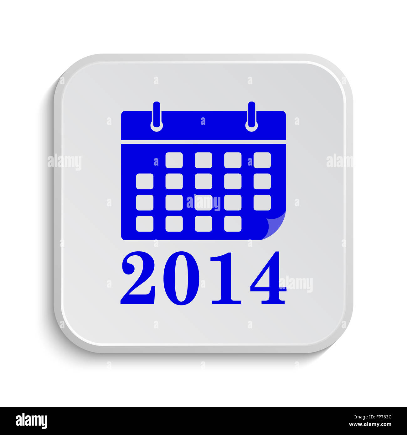 2014 calendar icon. Internet button on white background Stock Photo - Alamy