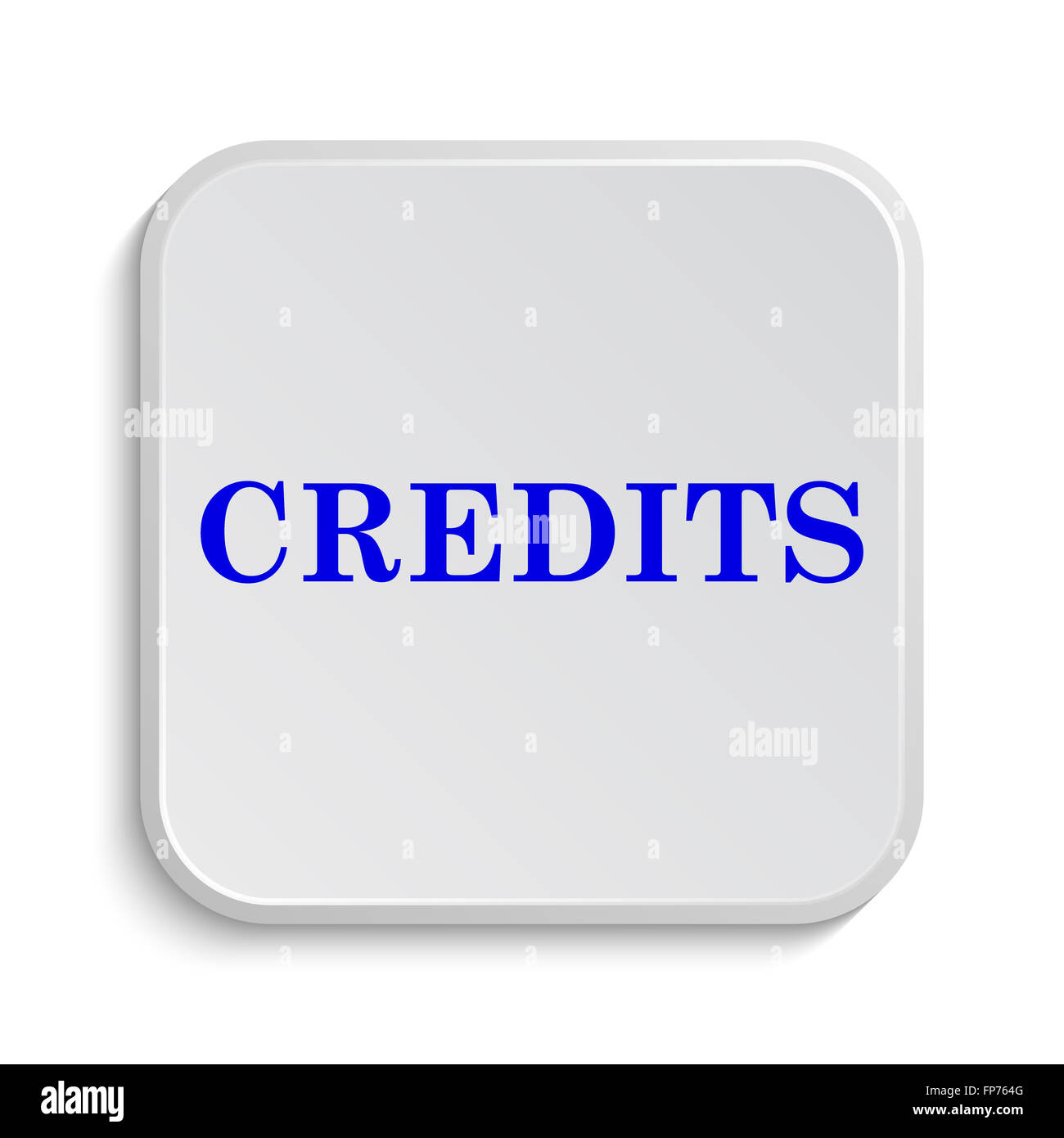 Credits icon. Internet button on white background Stock Photo - Alamy