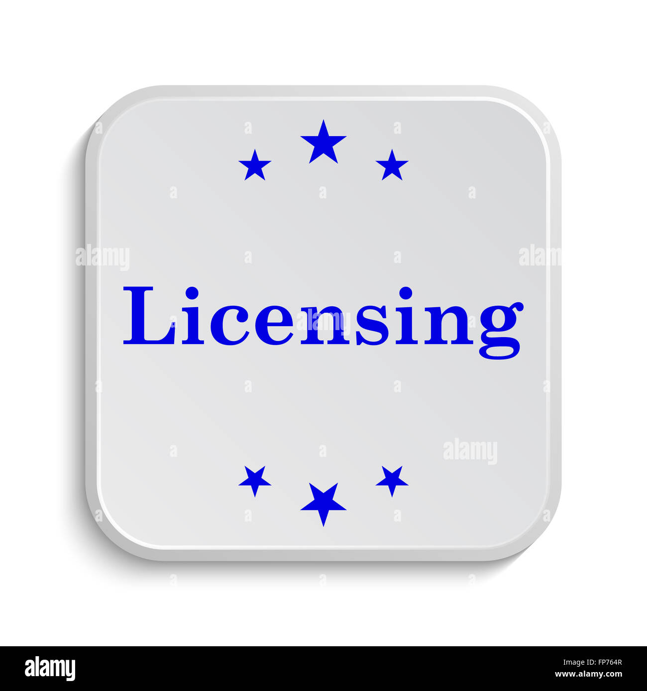 Licensing icon. Internet button on white background Stock Photo - Alamy