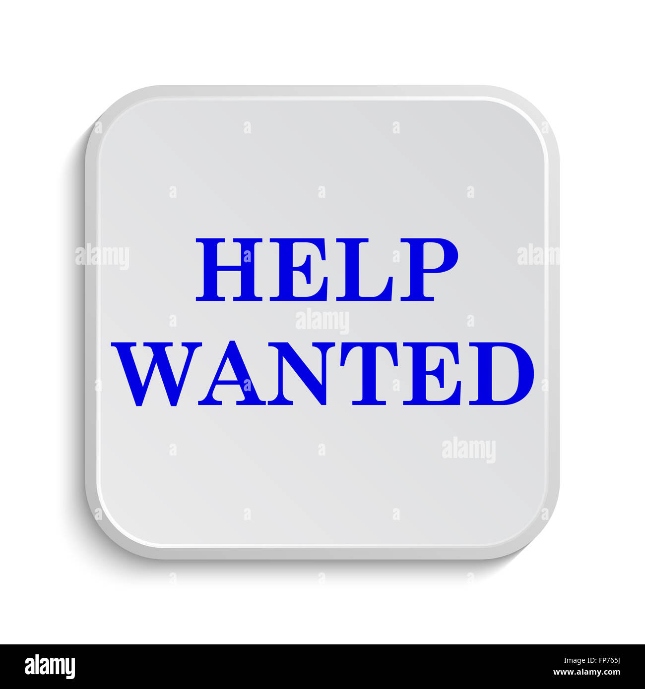 Help wanted icon. Internet button on white background Stock Photo - Alamy
