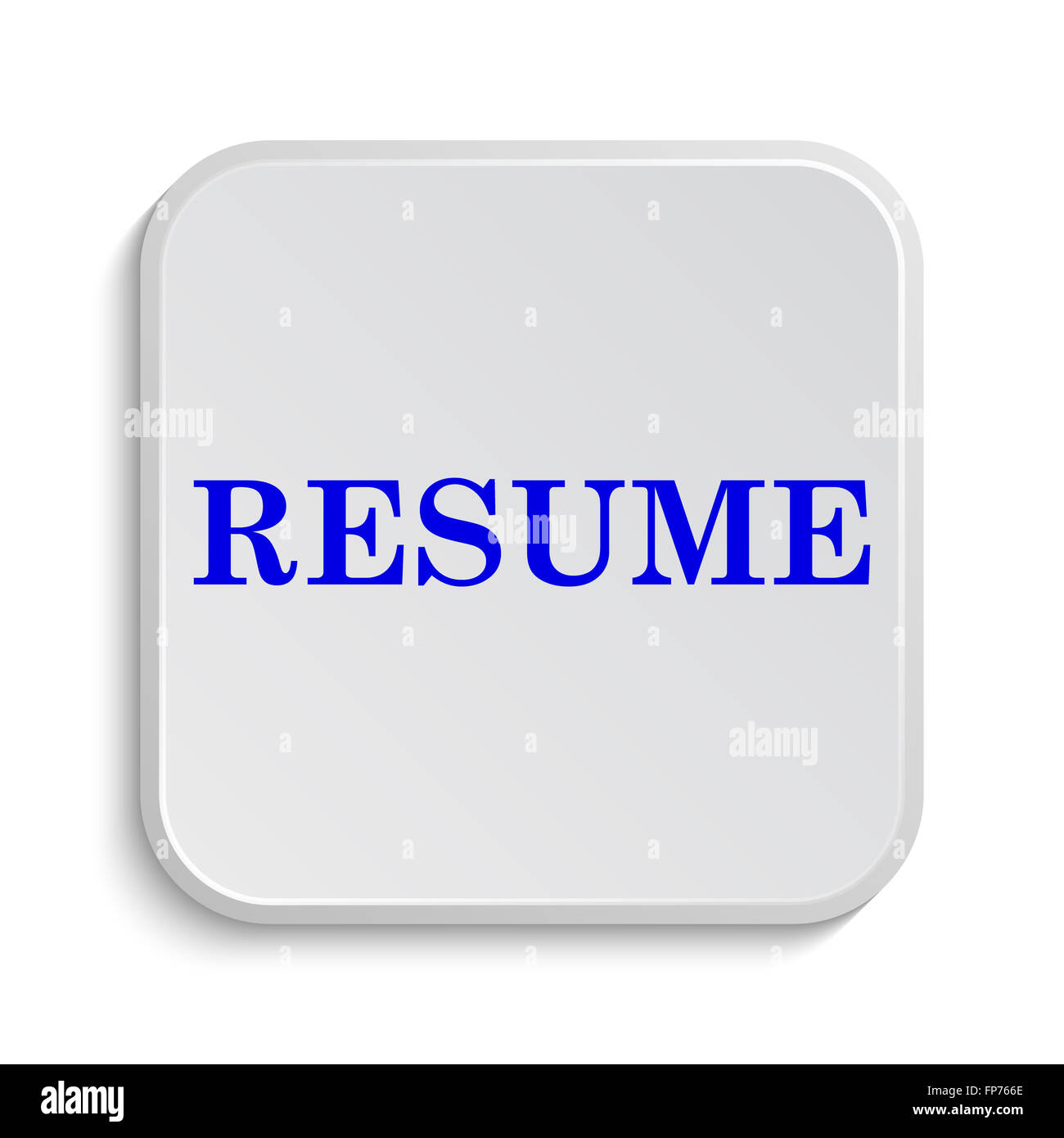 Resume icon. Internet button on white background Stock Photo - Alamy