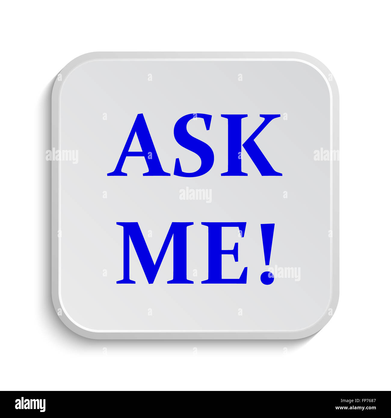 Ask me icon. Internet button on white background Stock Photo - Alamy
