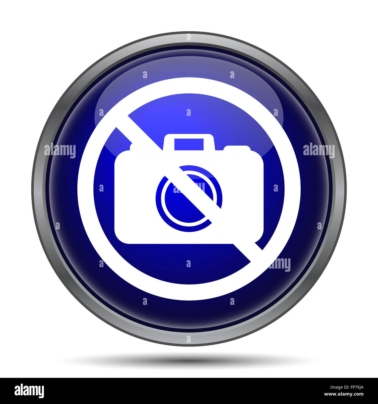 Forbidden camera icon. Internet button on white background Stock Photo ...