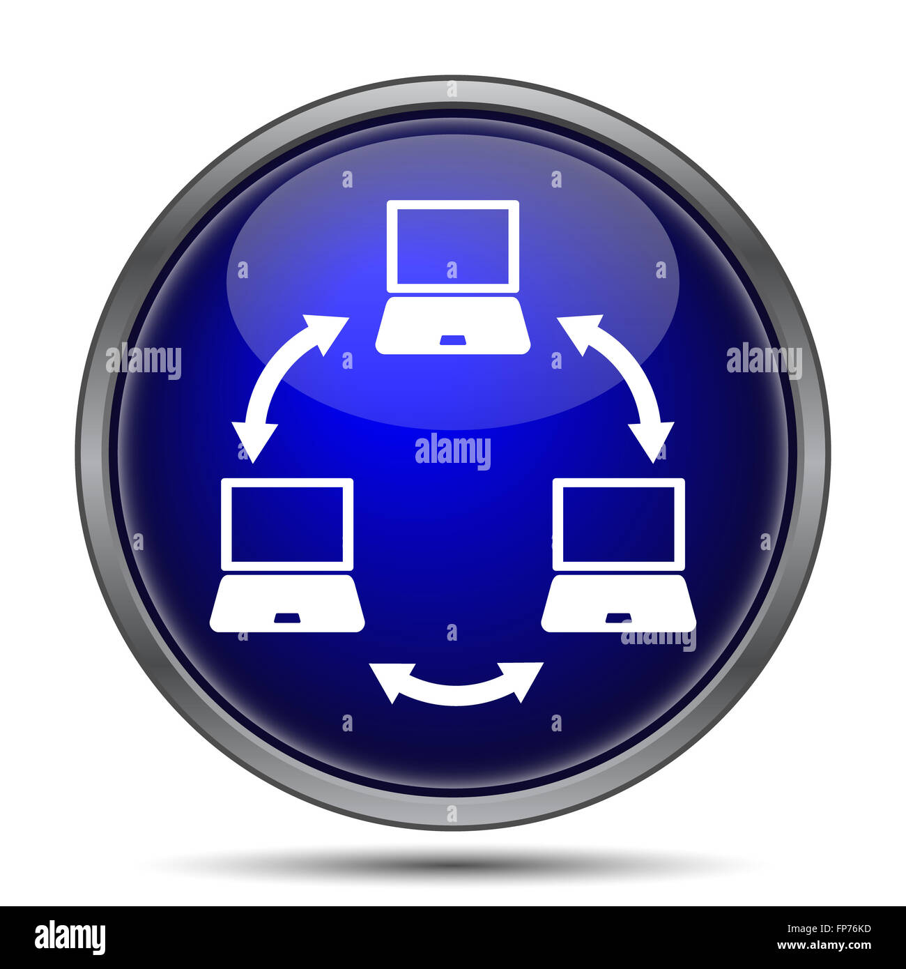 Computer network icon. Internet button on white background Stock Photo ...