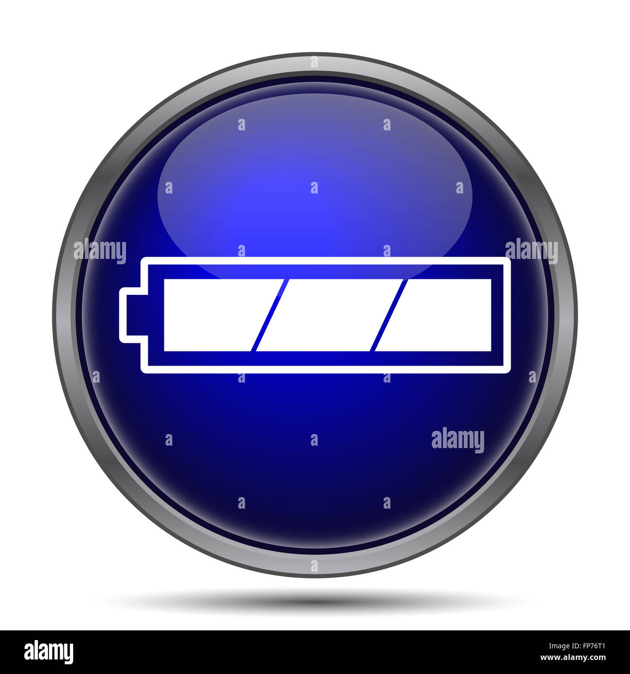 Fully charged battery icon. Internet button on white background Stock ...