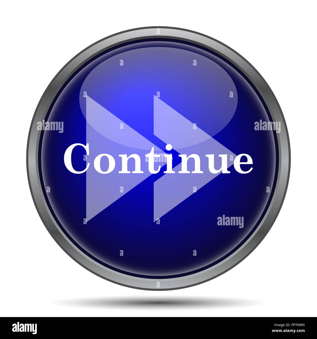 Continue icon. Internet button on white background Stock Photo - Alamy